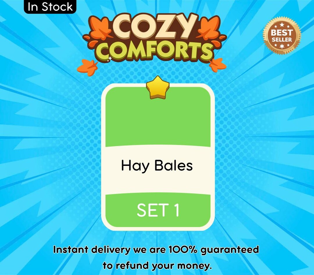 Monopoly Go Hay Bales Sticker: Cozy Comforts Set 1 - Etsy
