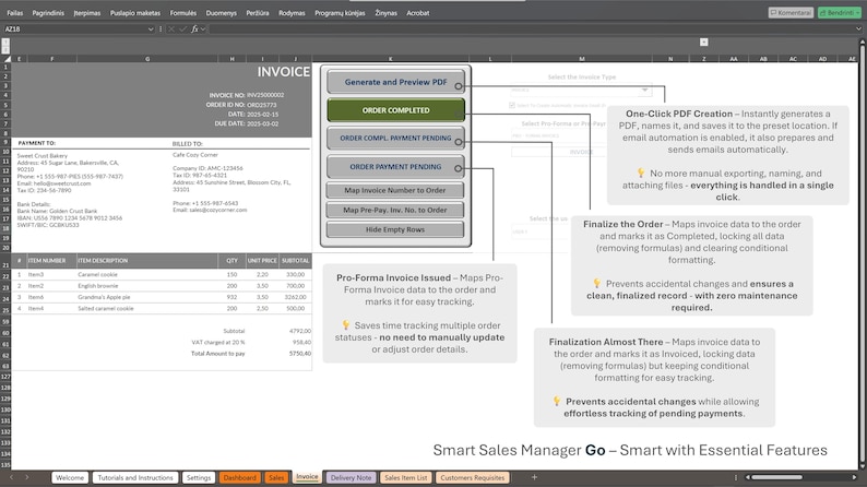 Smart Sales Manager Ultimate | Excel Order Management System ...