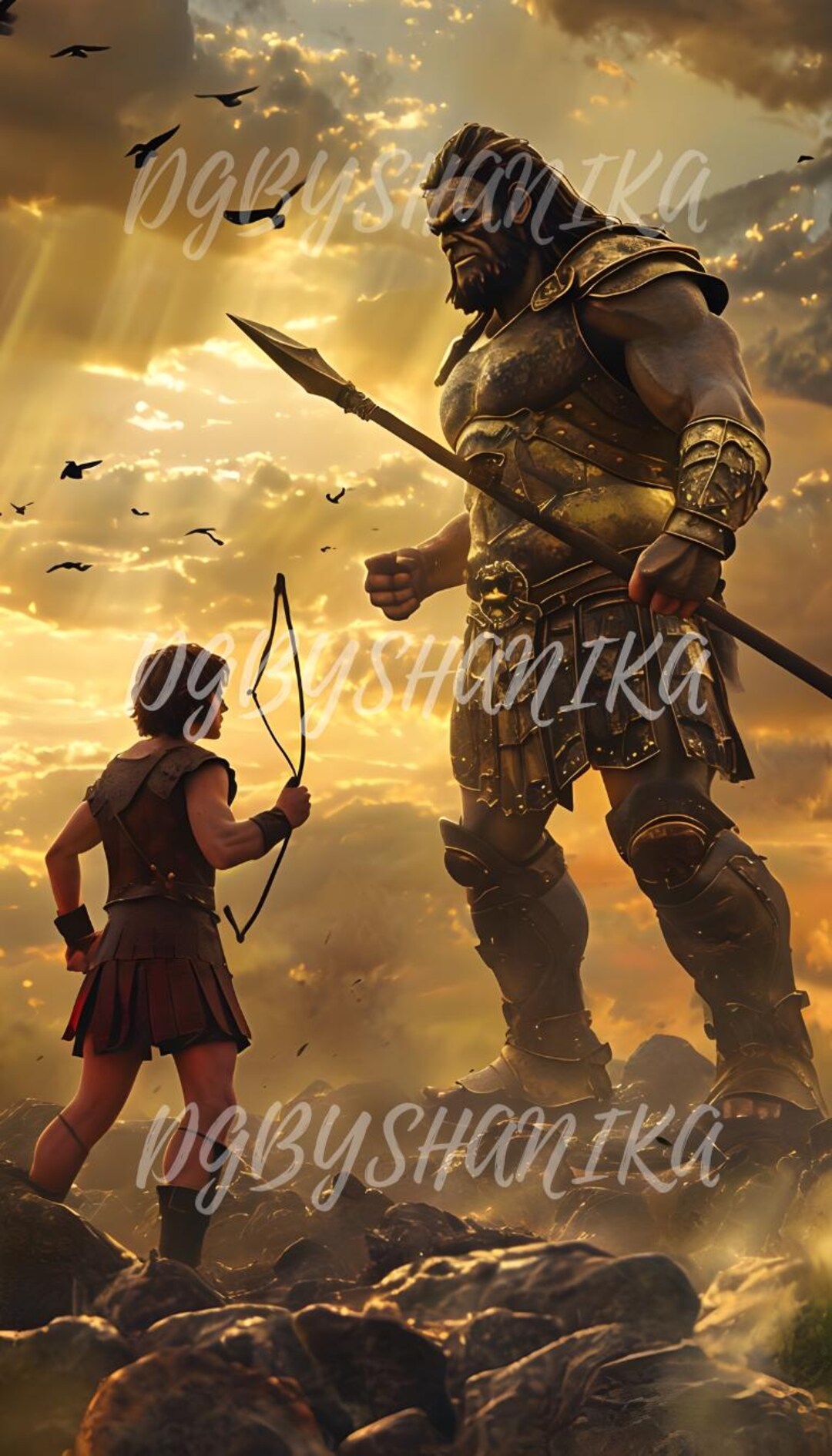 David and Goliath DIGITAL DOWNLOAD, David and Goliath Canvas Wall Art ...