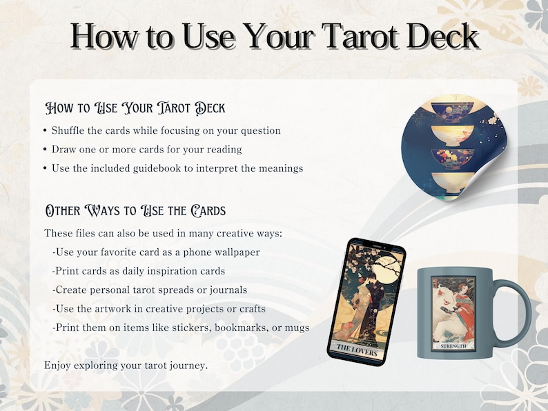 Ukiyo-e Tarot Printable – 78 Card Japanese Fortune Telling Set, Digital ...