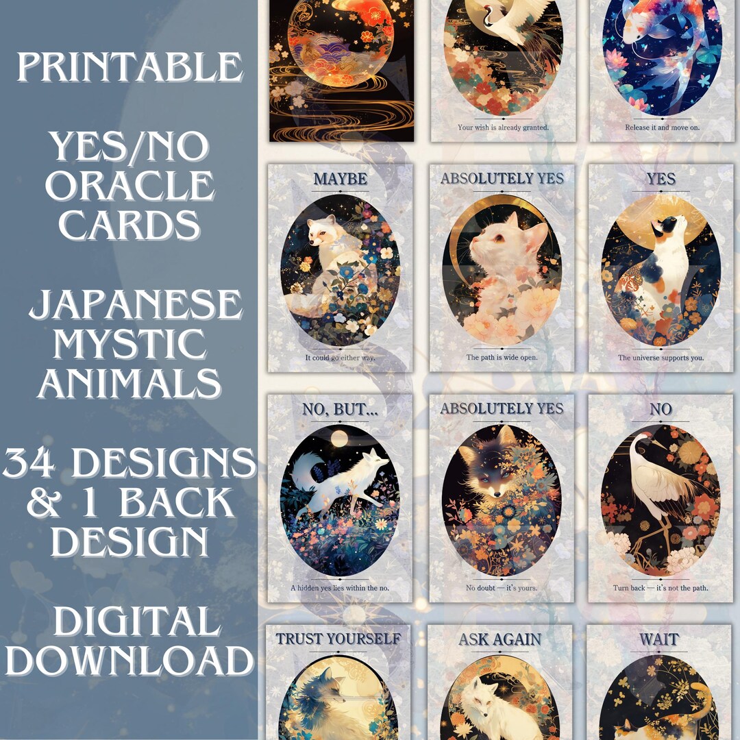 Japanese Mystic Animal YES/NO Oracle Cards (digital Download) - Etsy