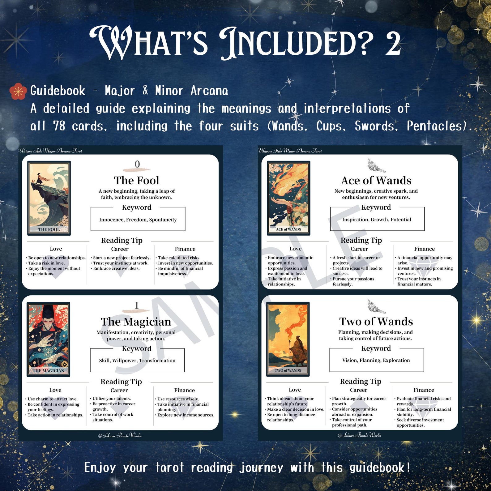 Printable Ukiyo-e Tarot Full Deck – 22 Major Arcana Cards + 56 Minor Arcana Cards + 2 Back ...