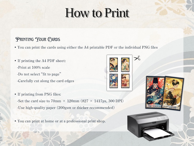 Ukiyo-e Tarot Printable – 78 Card Japanese Fortune Telling Set, Digital ...
