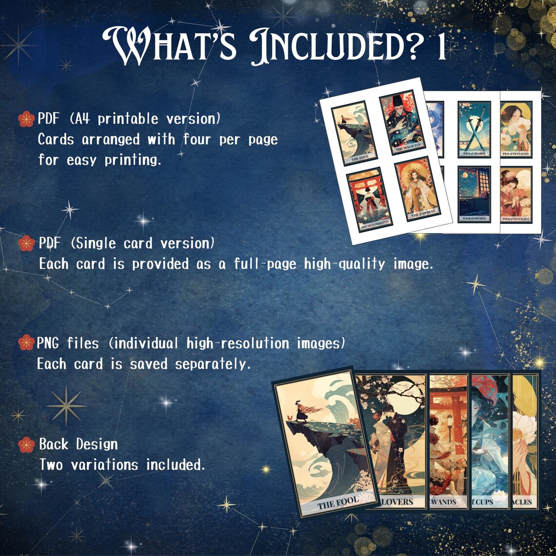 Printable Ukiyo-e Tarot Full Deck – 22 Major Arcana Cards + 56 Minor Arcana Cards + 2 Back ...