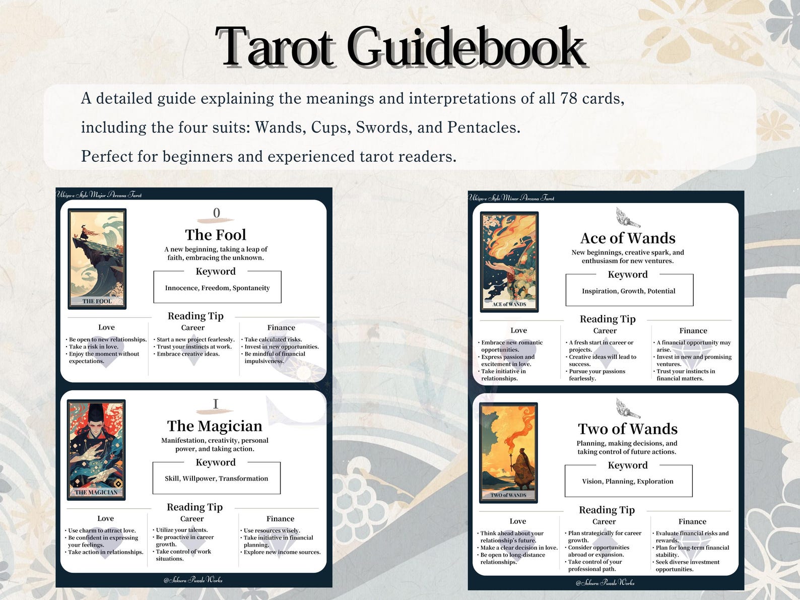 Ukiyo-e Tarot Printable – 78 Card Japanese Fortune Telling Set, Digital ...