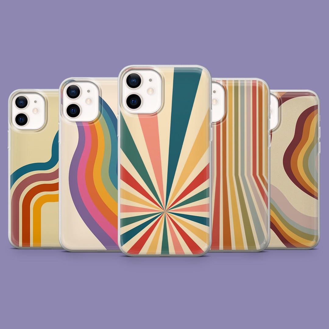 Retro Stripes Phone Case Old School Vintage Cover for iPhone 16, 15, 14 ...