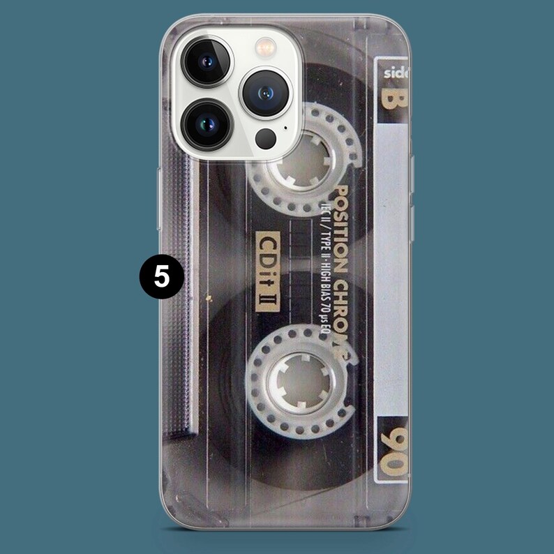 Cassette Phone Case VHS Tape Player Cover for iPhone 16, 15, 14, 13, 12 ...