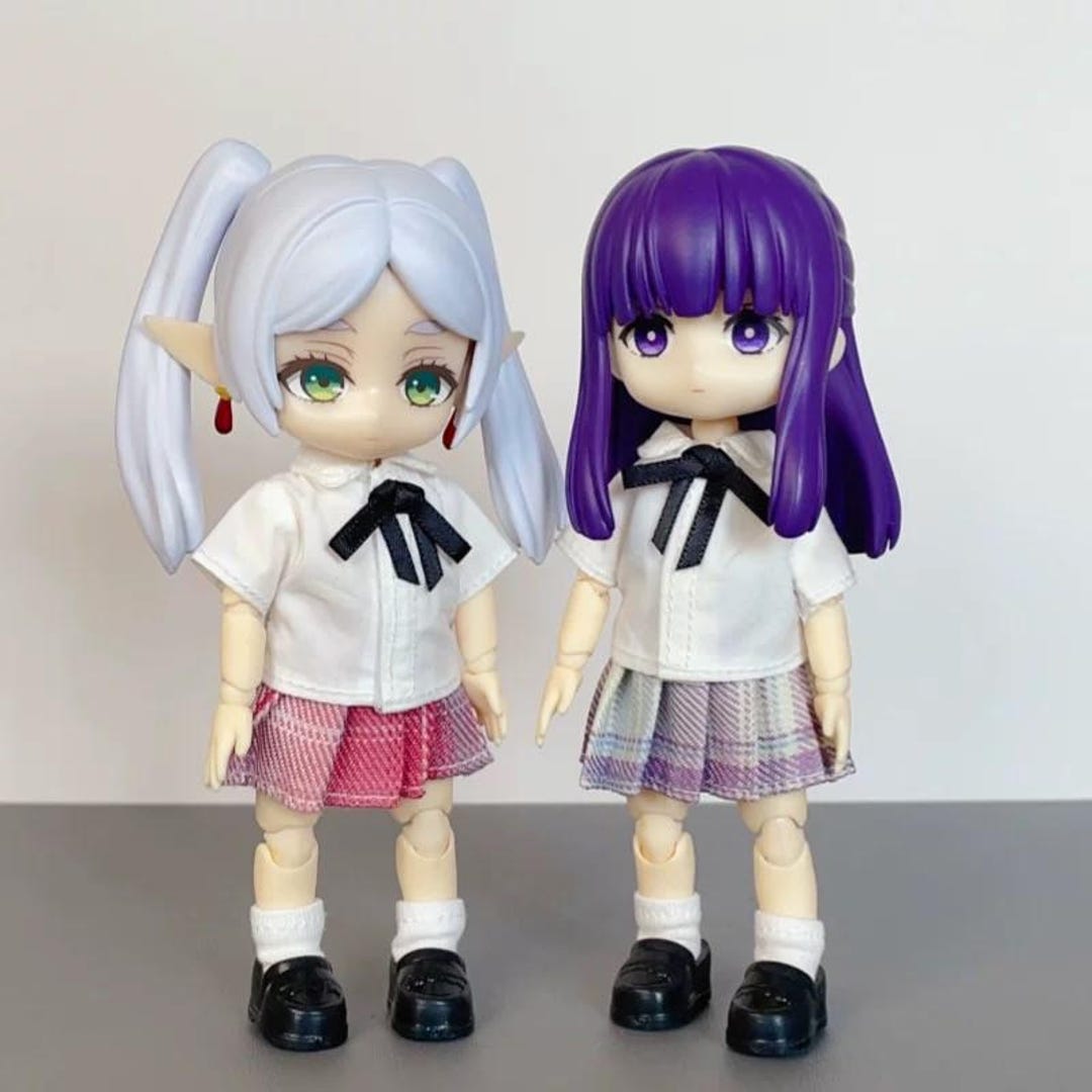 OB11 BJD Dolls Inspired by Frieren and Fern Anime 14cm Poseable Figures ...