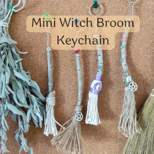 Mini Witch Broom Keychain – Real White Sage Handle – Protective Charm ...