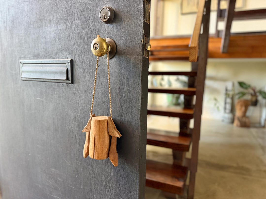Carved Wood COW BELL - Wind Chime or Door Knocker - Etsy