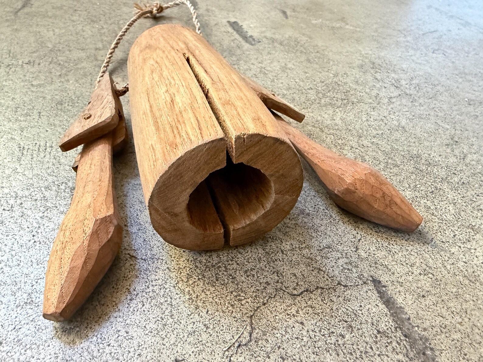 Carved Wood COW BELL - Wind Chime or Door Knocker - Etsy