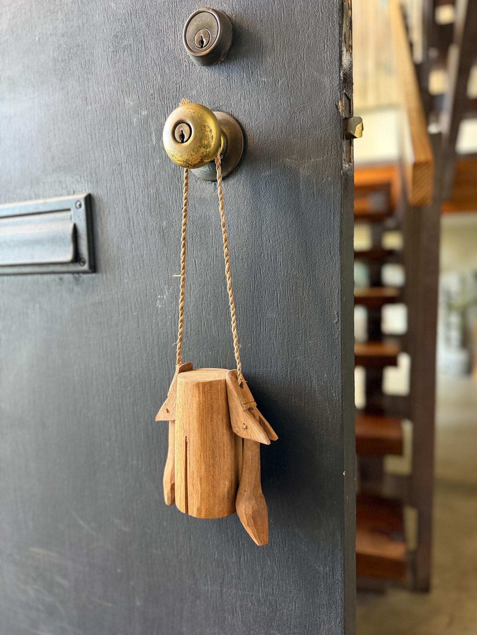 Carved Wood COW BELL - Wind Chime or Door Knocker - Etsy