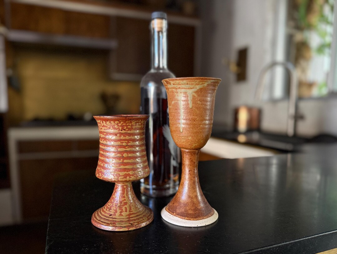 Ceramic WINE GOBLETS Pair of Handmade Wine Glasses - Etsy