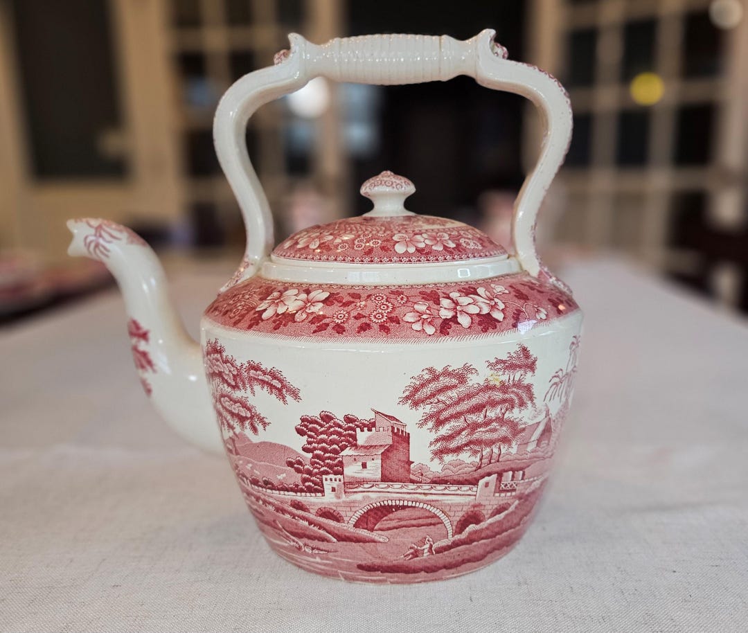 Spode Pink Tower Large Water Kettle - Etsy