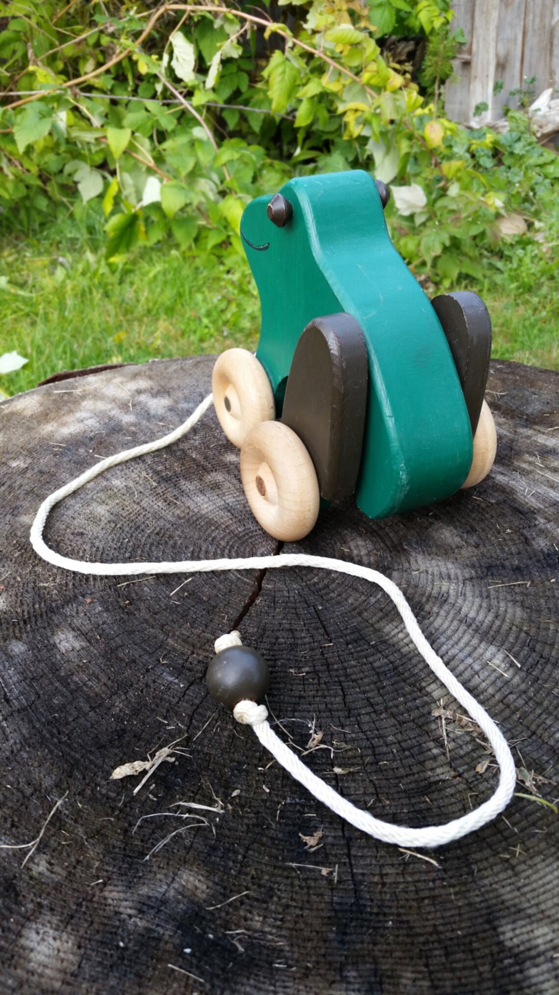 Handmade Wooden Frog Pull Toy - Etsy