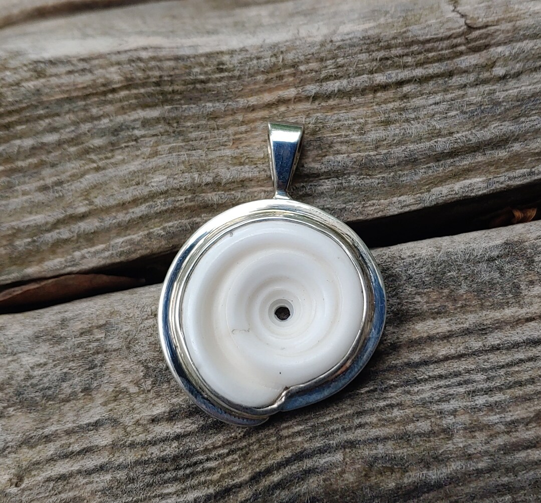 Gorgeous Handmade Two-sided Cone Shell and Sterling Silver Pendant - Etsy