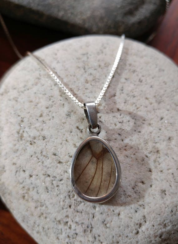 Sterling silver butterfly wing - Gem