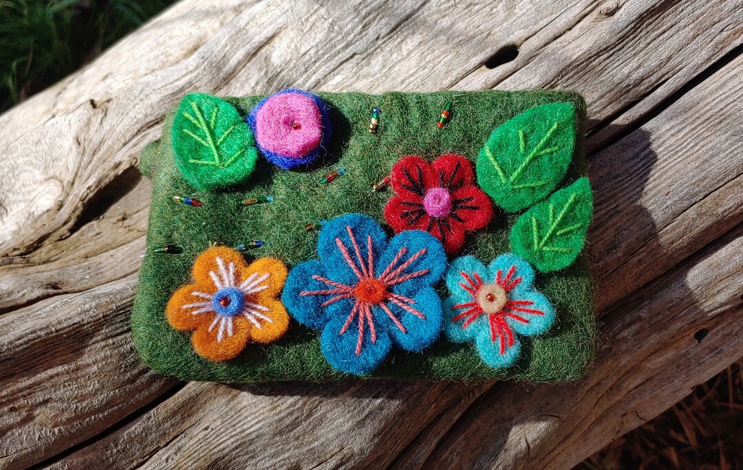 Nepalese Boiled Wool Flower Garden Purse - Etsy