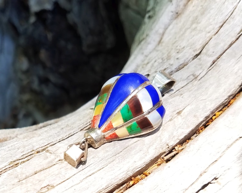 Native American Sterling Silver and Gemstone Hot Air Balloon Pendant - Etsy