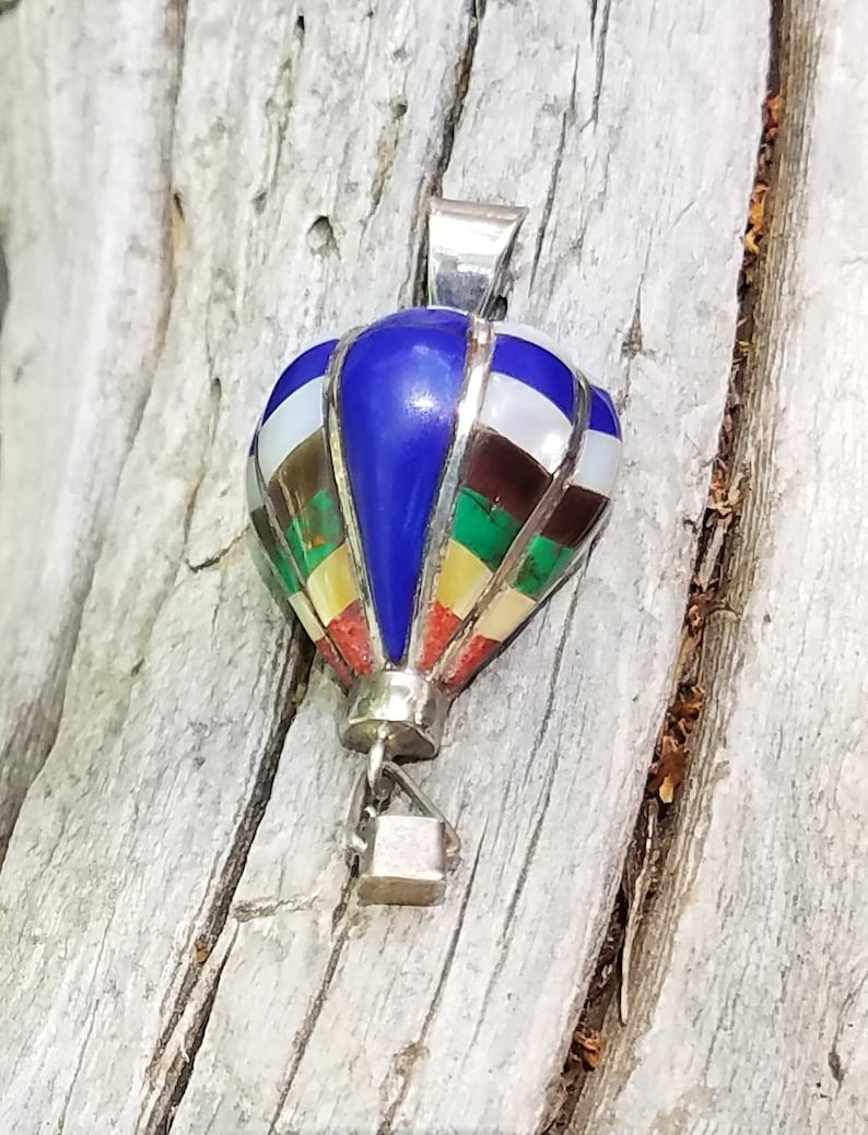 Native American Sterling Silver and Gemstone Hot Air Balloon Pendant - Etsy