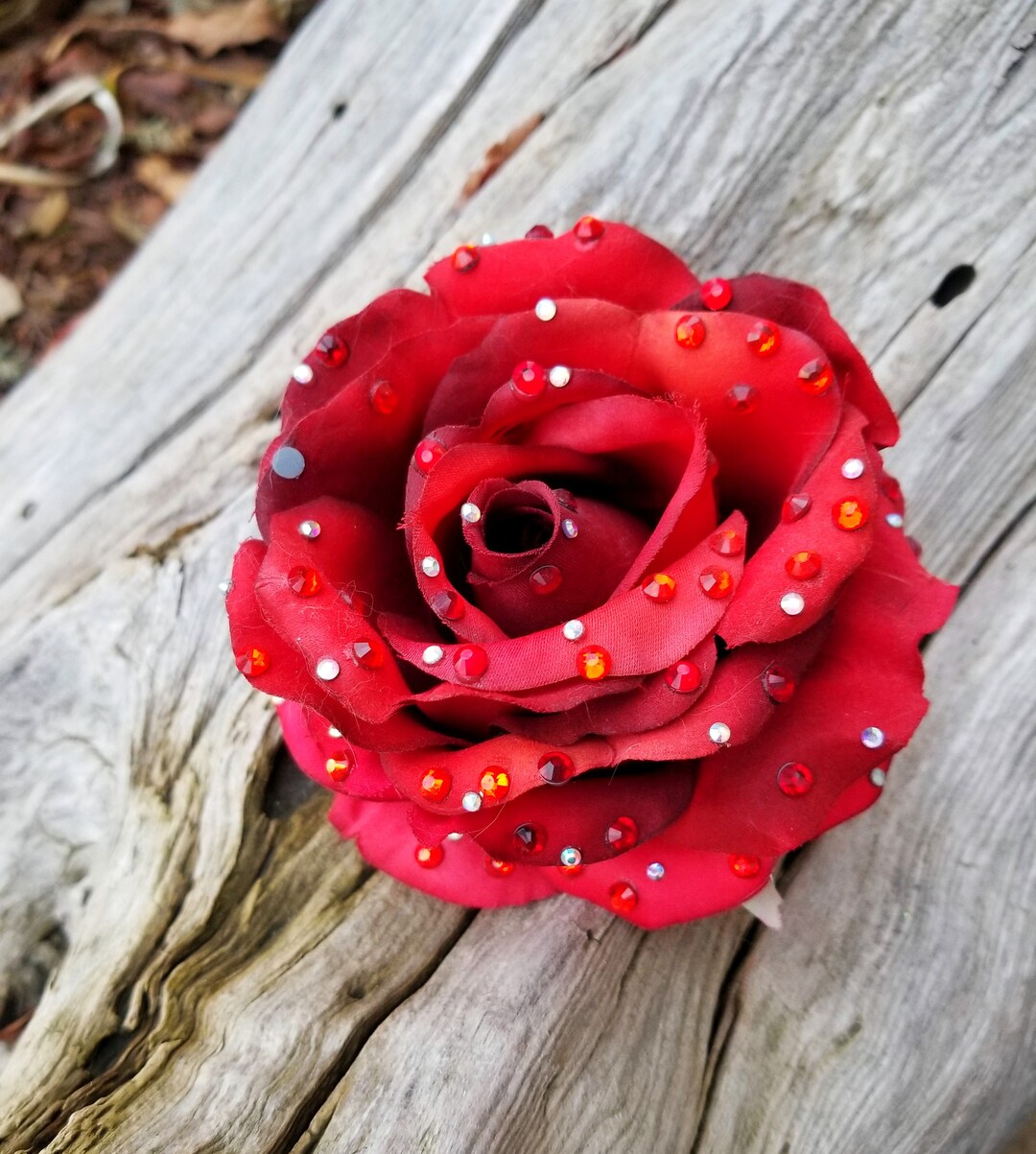 Handmade Red Rose Hair or Clothing Accessory - Etsy