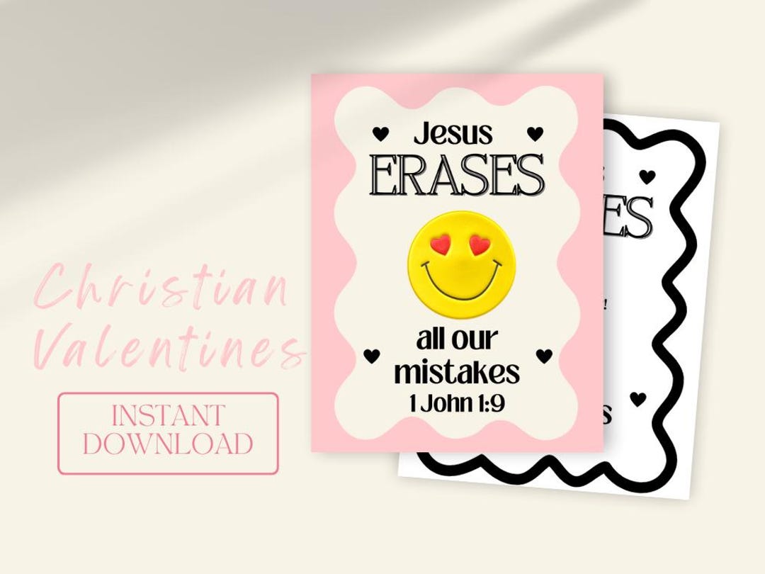 Jesus Erases Our Mistakes Printable Valentine Christian - Etsy