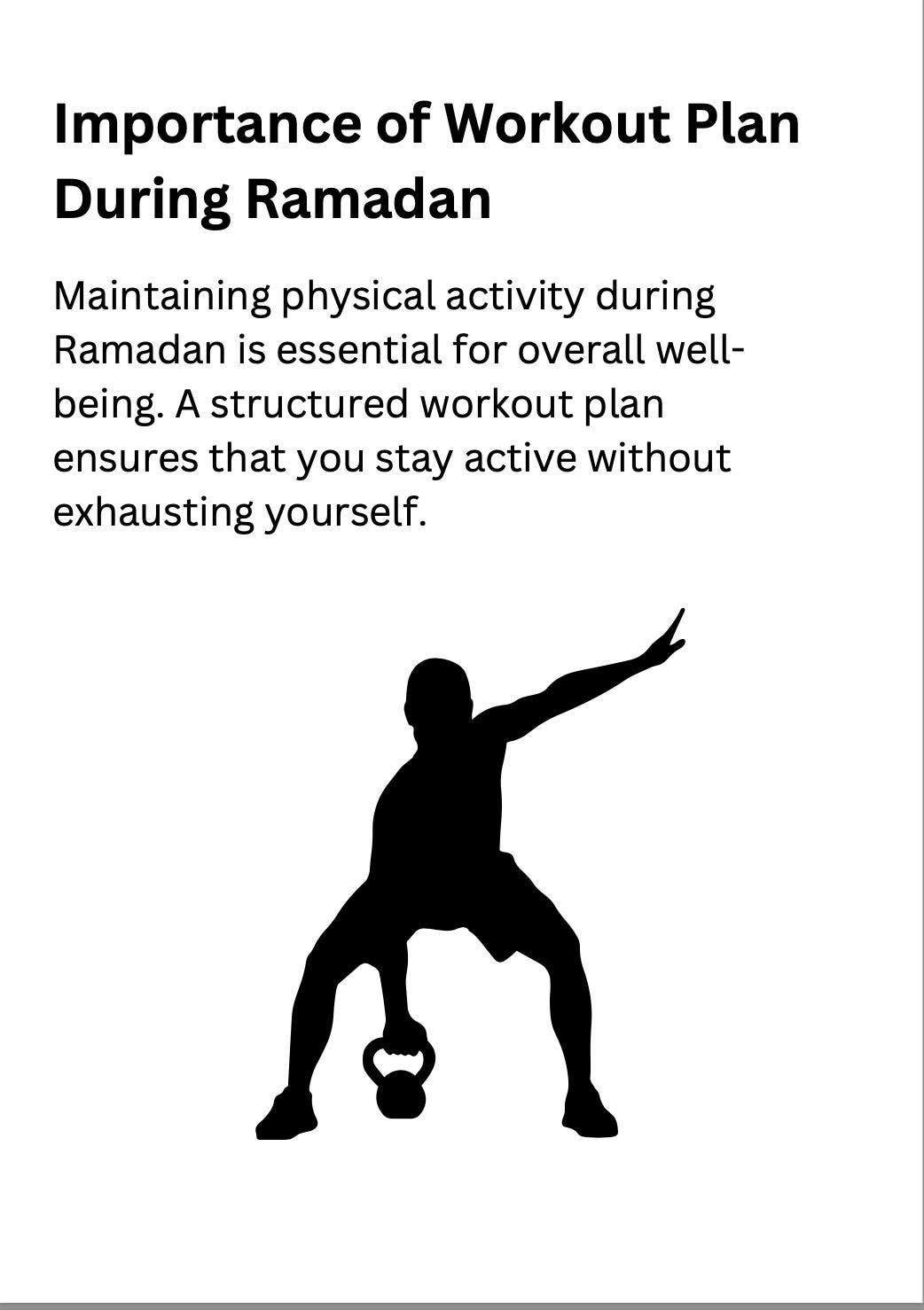 Ramadan Workout Plan - Etsy