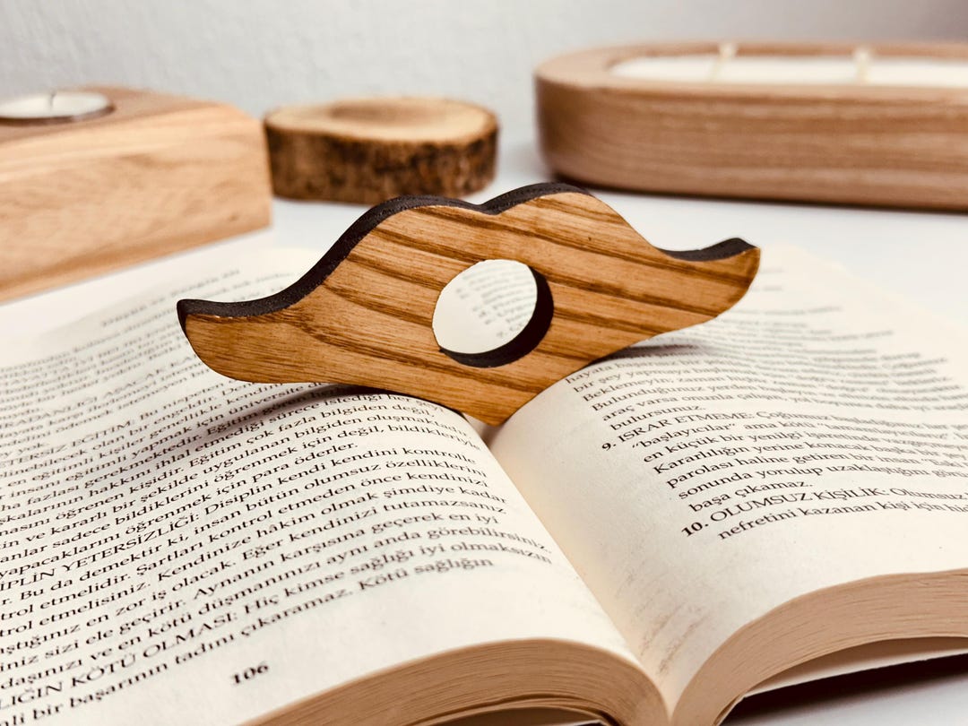 Walnut Wooden Book Page Holder – Personalized Engraved Gift for Book ...