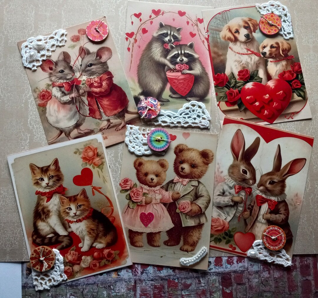 6 Adorable Woodland Animal Cards, Journal Cards, Paper Embellishment ...