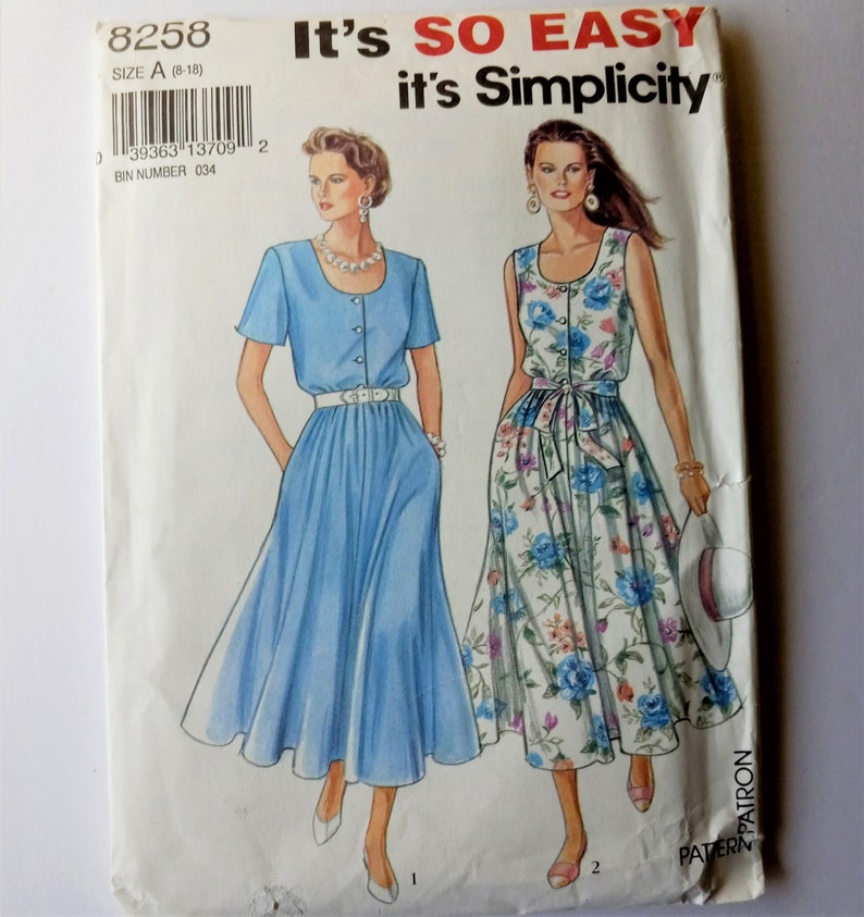 Simplicity 8258 Size A 8-18 Adult Woman Sewing Pattern 70s - Etsy