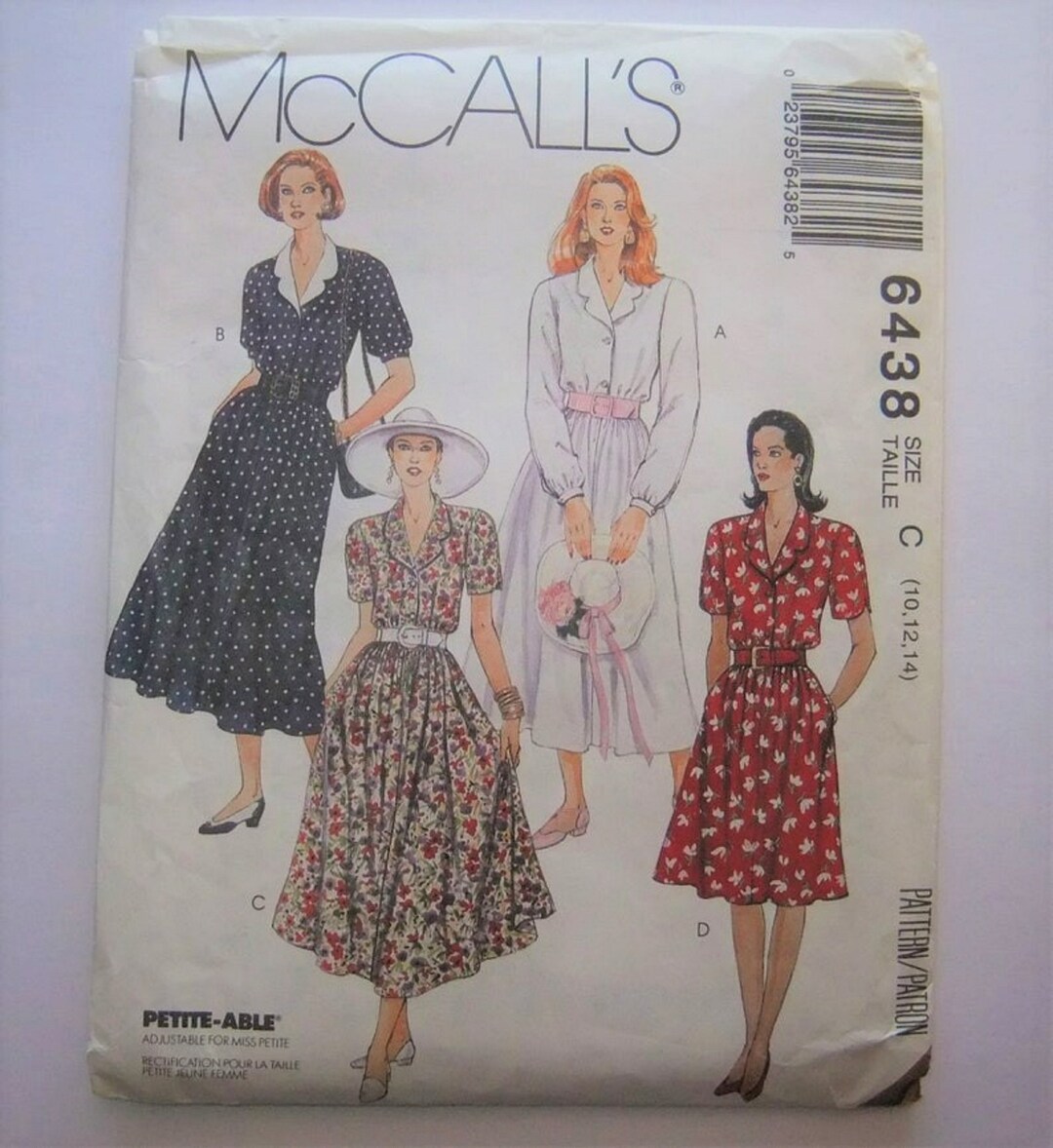 Mccall's 6438 Dress Sewing Pattern: Loose Fitting, Petite-able, Size 10 ...