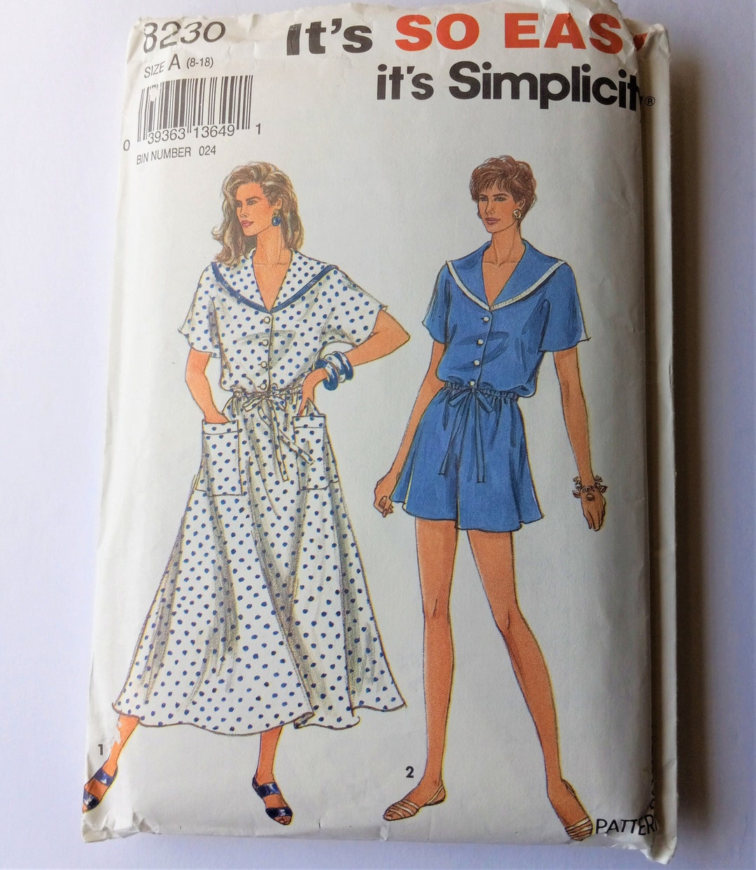 Simplicity 8230 UNCUT Sewing Pattern Misses Dress Jumpsuit Size A 8-18 ...