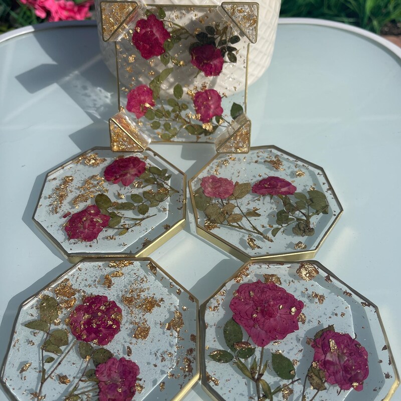 Resin Flower Coaster - Etsy