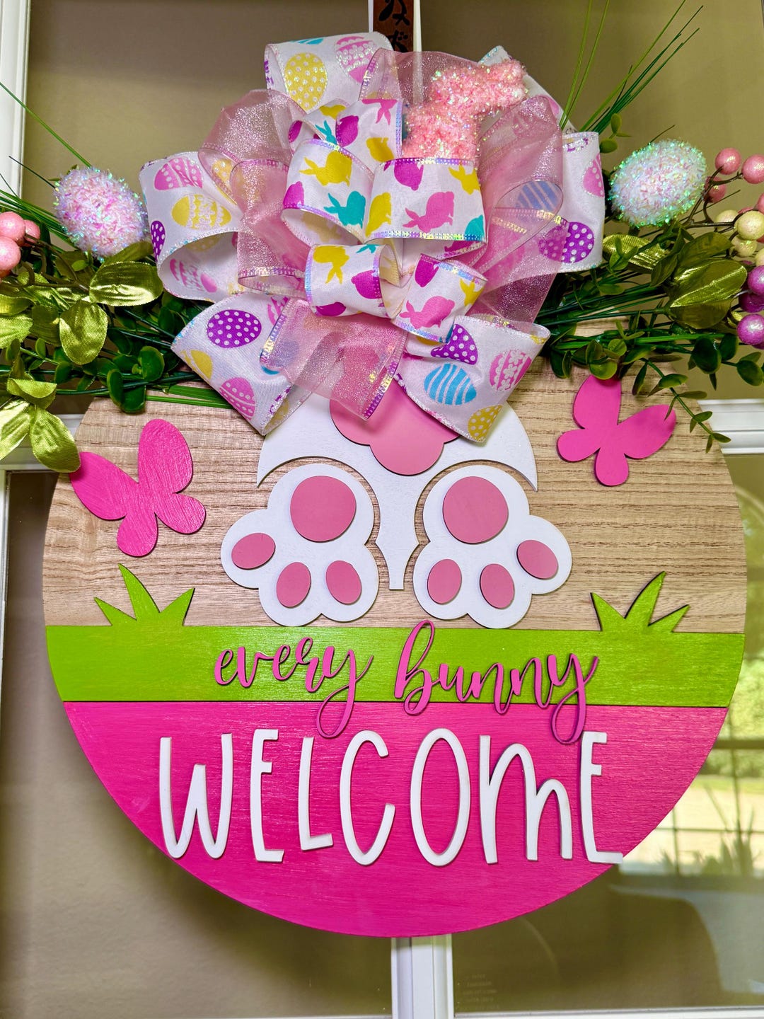 Bunny Welcome Door Sign, Every Bunny Welcome, Easter Door Hanger ...