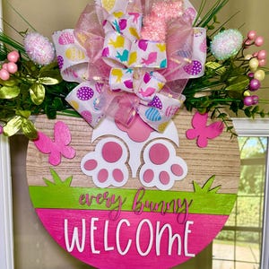 Bunny Welcome Door Sign, Every Bunny Welcome, Easter Door Hanger ...