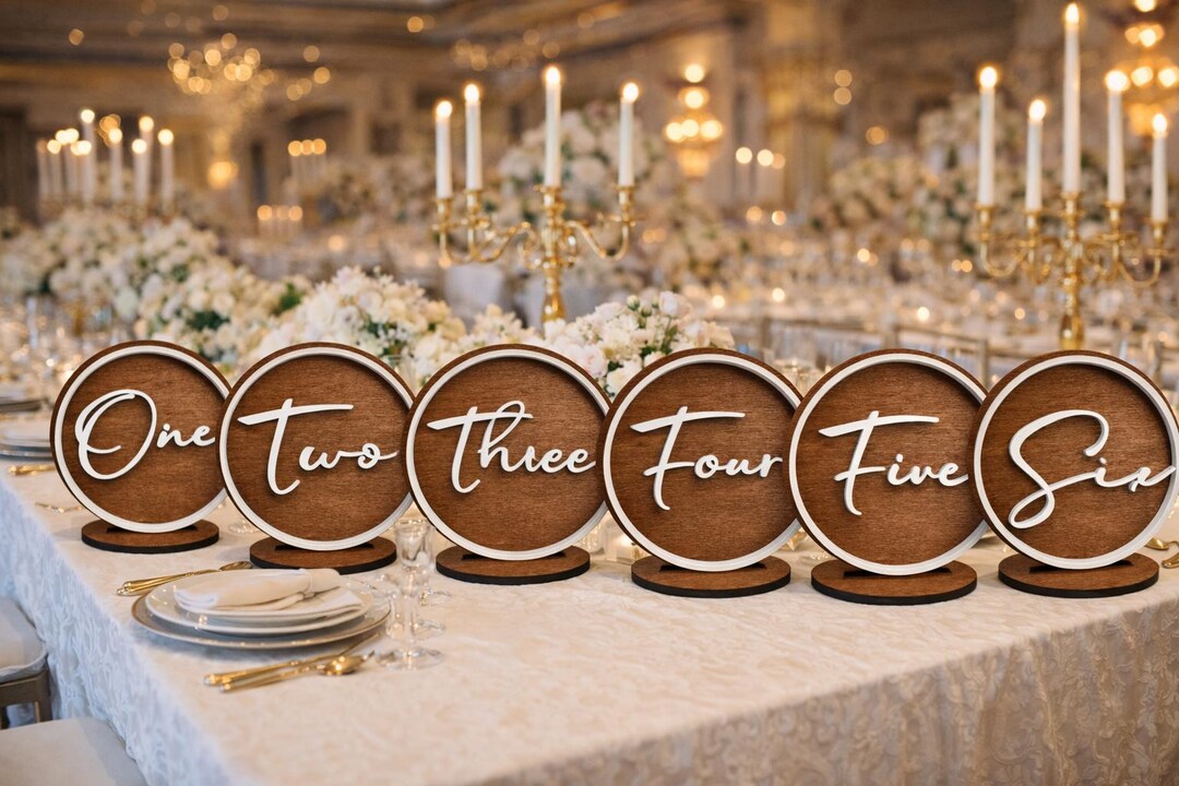 Round Table Numbers, Circle Numbers, Table, Modern Number, Elegant ...