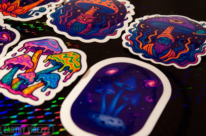 Wild Mushroom Sticker Pack - 10-piece Collectible Waterproof ...