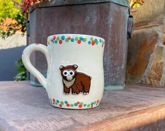 What a Bear Mug bear Art Handmade Pottery Mug Handmade Bear Gift - Etsy