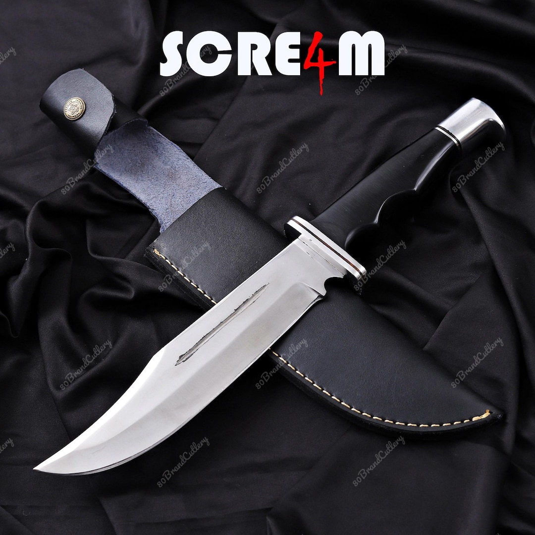 Scream Movie Ghostface Knife Replica: Buck 120, Real Blade, Leather ...