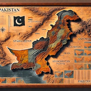Map of Pakistan - Etsy