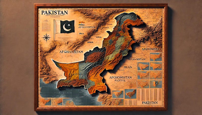 Map of Pakistan - Etsy