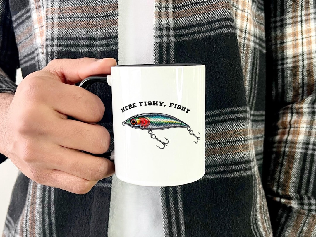 Here Fishy Fishy Mug Rapala Funny Fisherman Fly Fisherman Gift Fishing ...