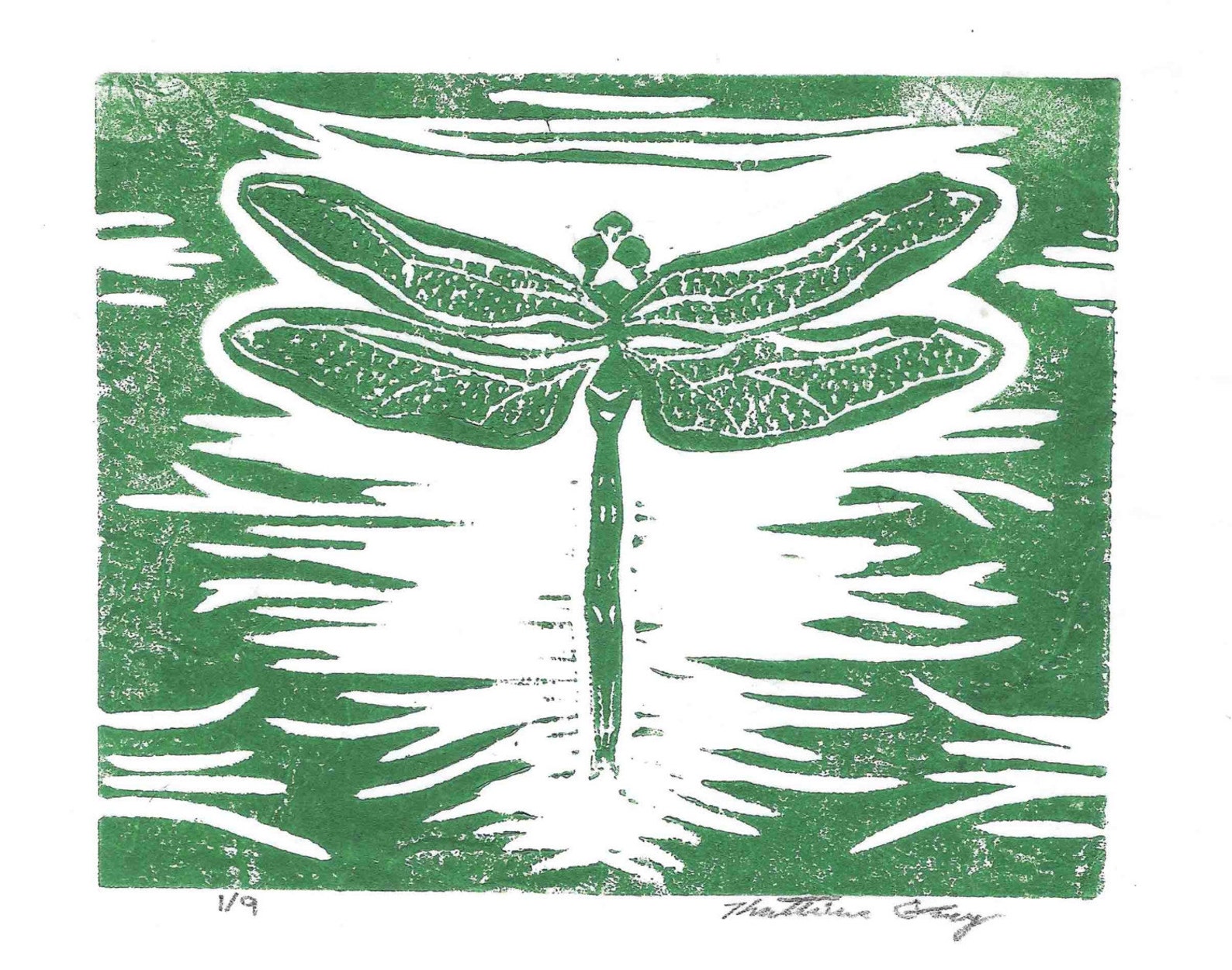 Dragonfly Original Linocut multiple Colors Available - Etsy