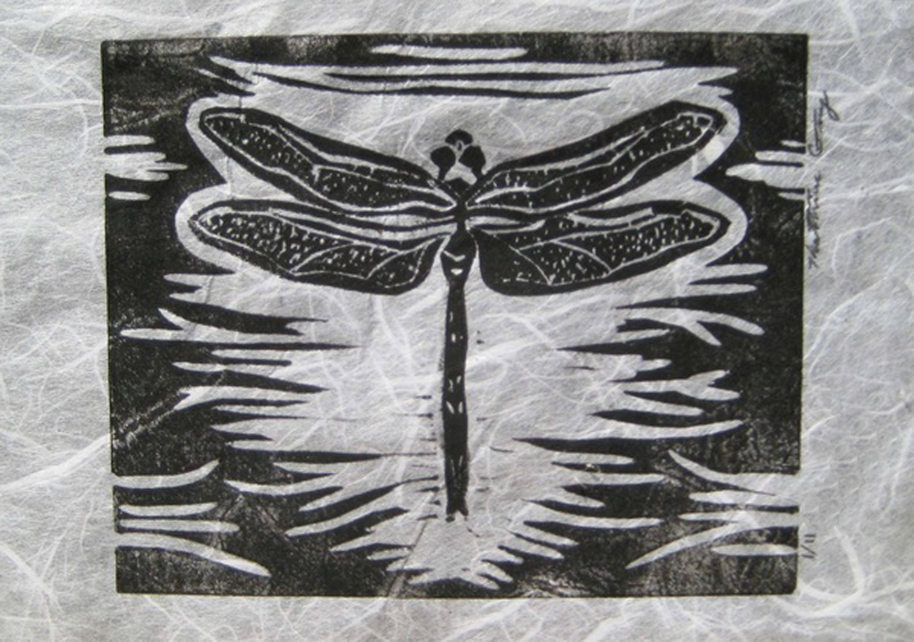 Dragonfly Original Linocut multiple Colors Available - Etsy