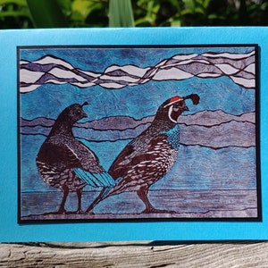 5 Handmade Quail Cards (multiple Colors Available) - Etsy