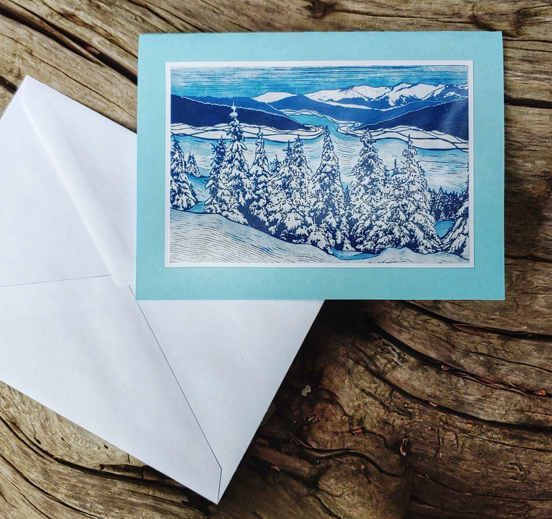 5 Handmade Winter Solstice Cards (multiple Colors Available) - Etsy