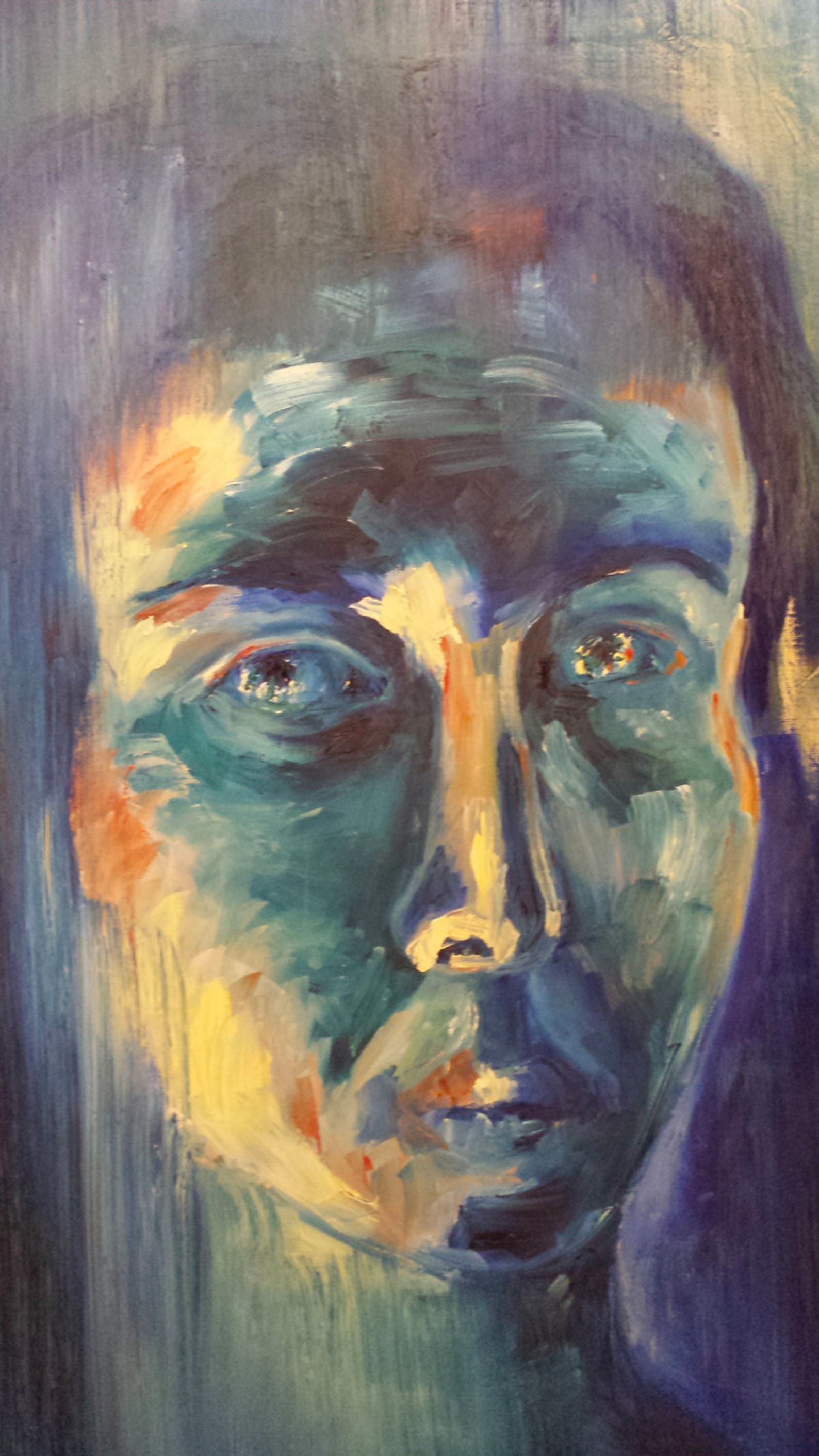 Portrait in Blue Original Oil Painting - Etsy