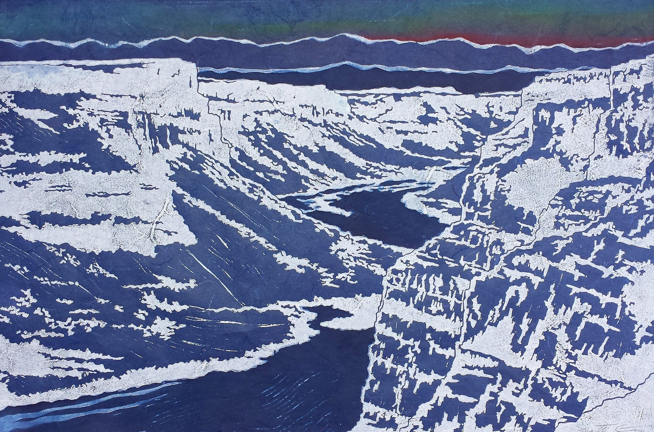 Canyon - Original Linocut (multiple Colors Available) - Etsy