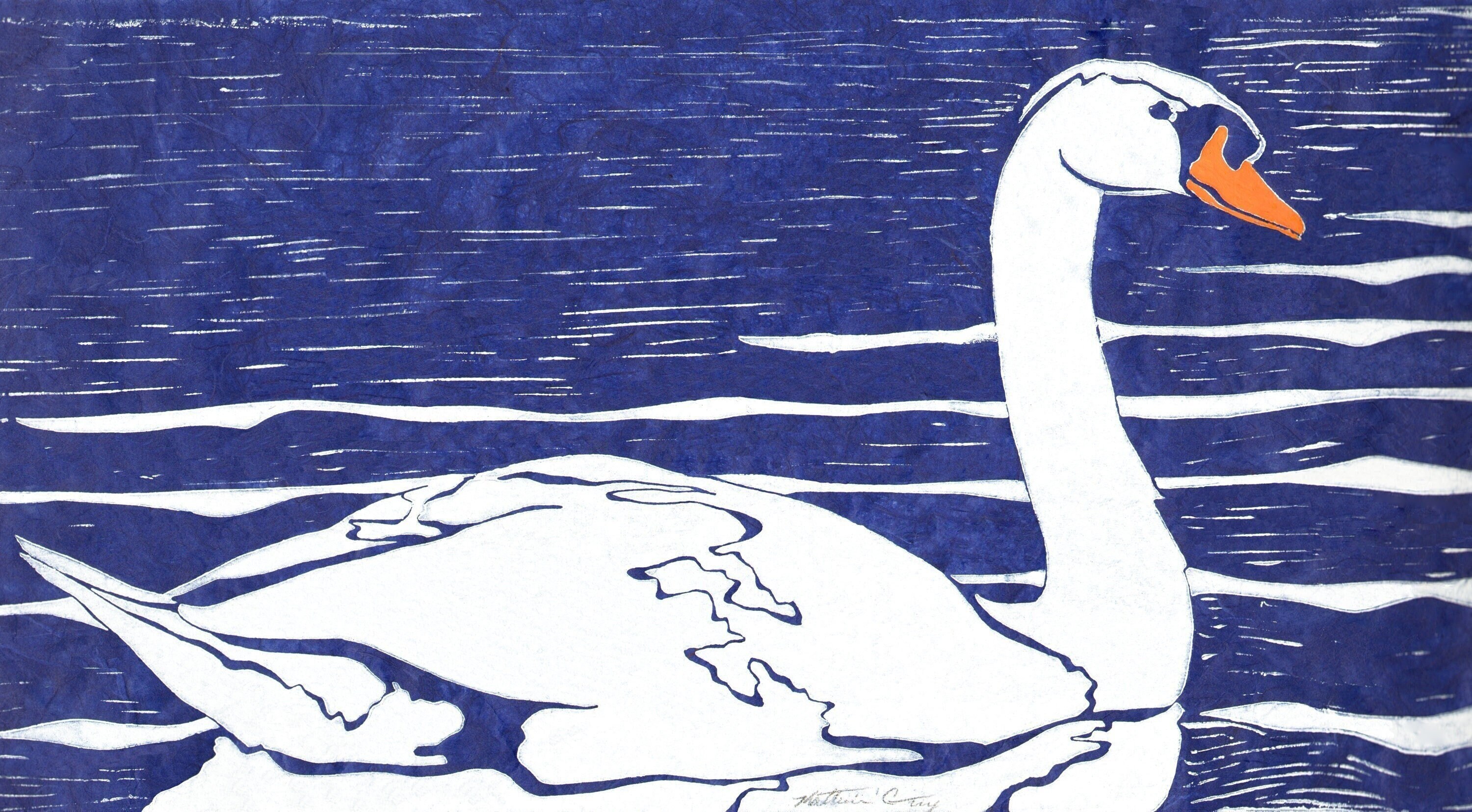 Swan - Original Linocut - Etsy