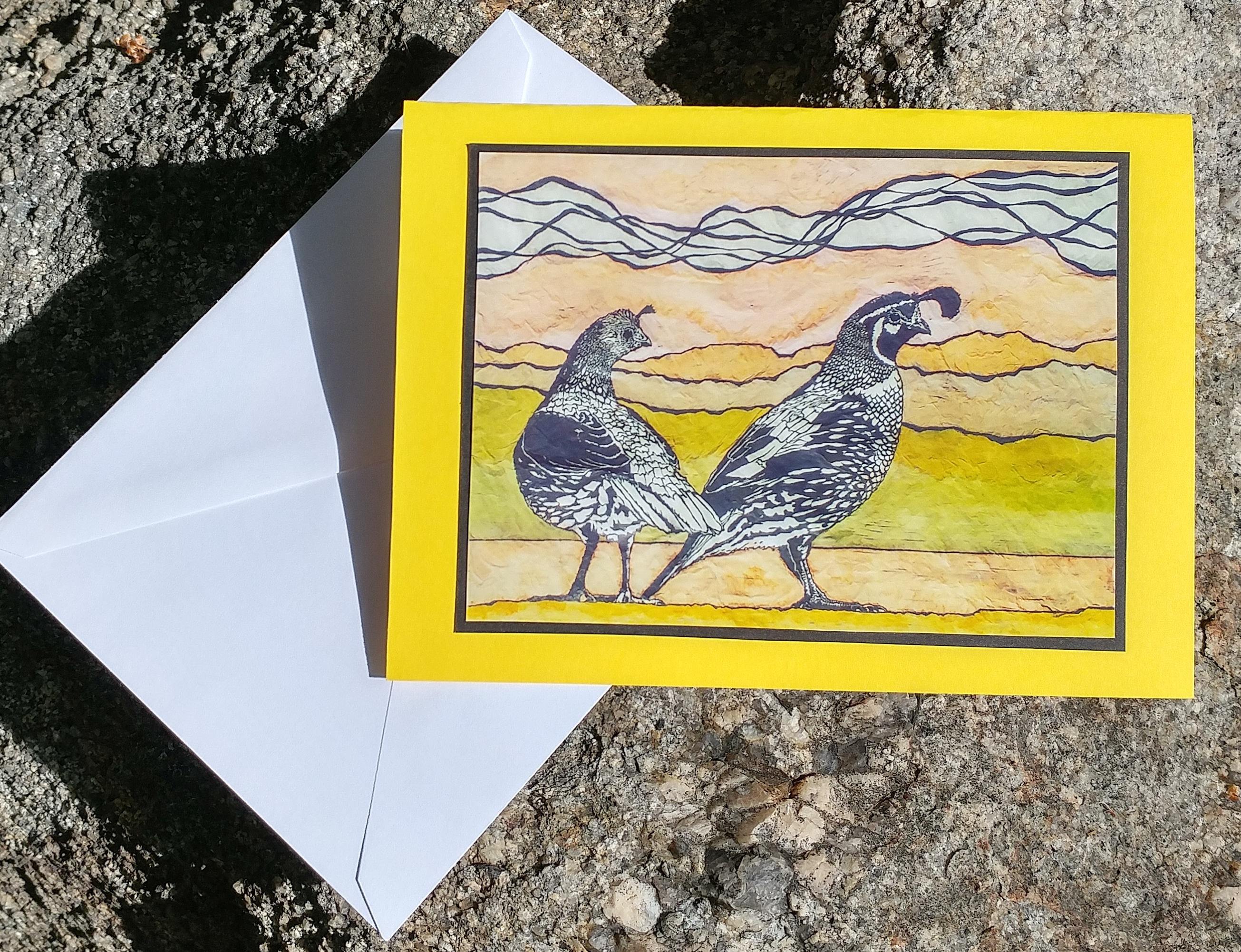 5 Handmade Quail Cards multiple Colors Available - Etsy